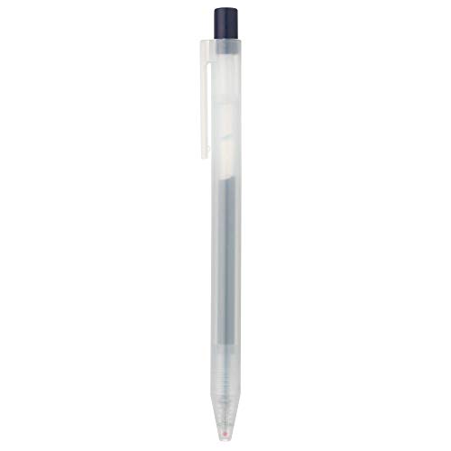 MUJI Smooth Gel Ink Ballpoint Pen Knock Type 10-Pieces Set, 0.5 mm Nib Siz, Blue/Black