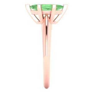 Clara Pucci 1.0 ct Marquise Cut Solitaire Green Simulated Diamond Engagement Bridal Promise Anniversary Ring 18K Rose Gold Size 9