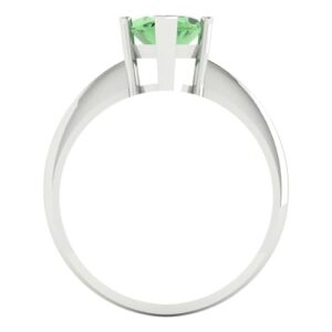 Clara Pucci 2.50 ct Marquise Cut Solitaire Green Simulated Diamond Engagement Bridal Promise Anniversary Ring 18K White Gold Size 4.5