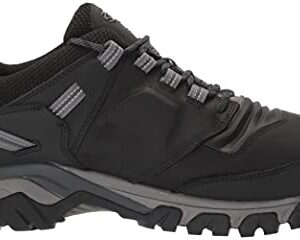 KEEN Men's Ridge Flex Low Height Waterproof Hiking Boots, Black/Magnet, 12