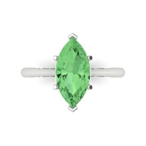 clara pucci 2.50 ct marquise cut solitaire green simulated diamond engagement bridal promise anniversary ring 18k white gold size 4.5