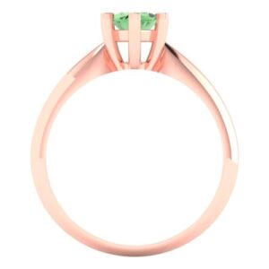 Clara Pucci 1.0 ct Marquise Cut Solitaire Green Simulated Diamond Engagement Bridal Promise Anniversary Ring 18K Rose Gold Size 9