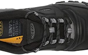 KEEN Men's Ridge Flex Low Height Waterproof Hiking Boots, Black/Magnet, 12