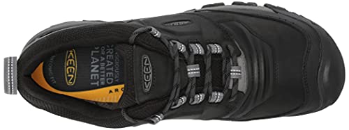 KEEN Men's Ridge Flex Low Height Waterproof Hiking Boots, Black/Magnet, 12