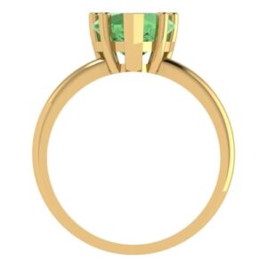 Clara Pucci 2.0 ct Heart Cut Solitaire Green Simulated Diamond 5-Prong Engagement Bridal Promise Anniversary Ring 18K Yellow Gold 3.5