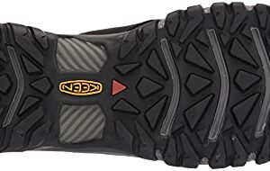 KEEN Men's Ridge Flex Low Height Waterproof Hiking Boots, Black/Magnet, 12