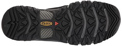 KEEN Men's Ridge Flex Low Height Waterproof Hiking Boots, Black/Magnet, 12