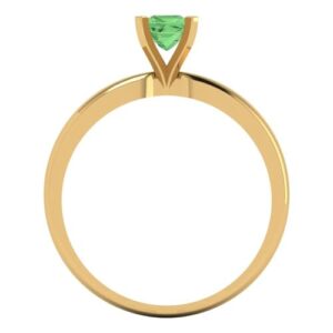 Clara Pucci 0.50 ct Princess Cut Solitaire Green Simulated Diamond Engagement Bridal Promise Anniversary Ring 18K Yellow Gold Size 10