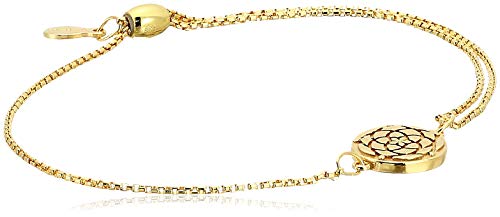 Alex and Ani Path of Symbols Adjustable Pull Chain Bracelet for Women, New Beginnings Charm, 14K Gold Plated Sterling Silver, 5.5 to 9.5 in