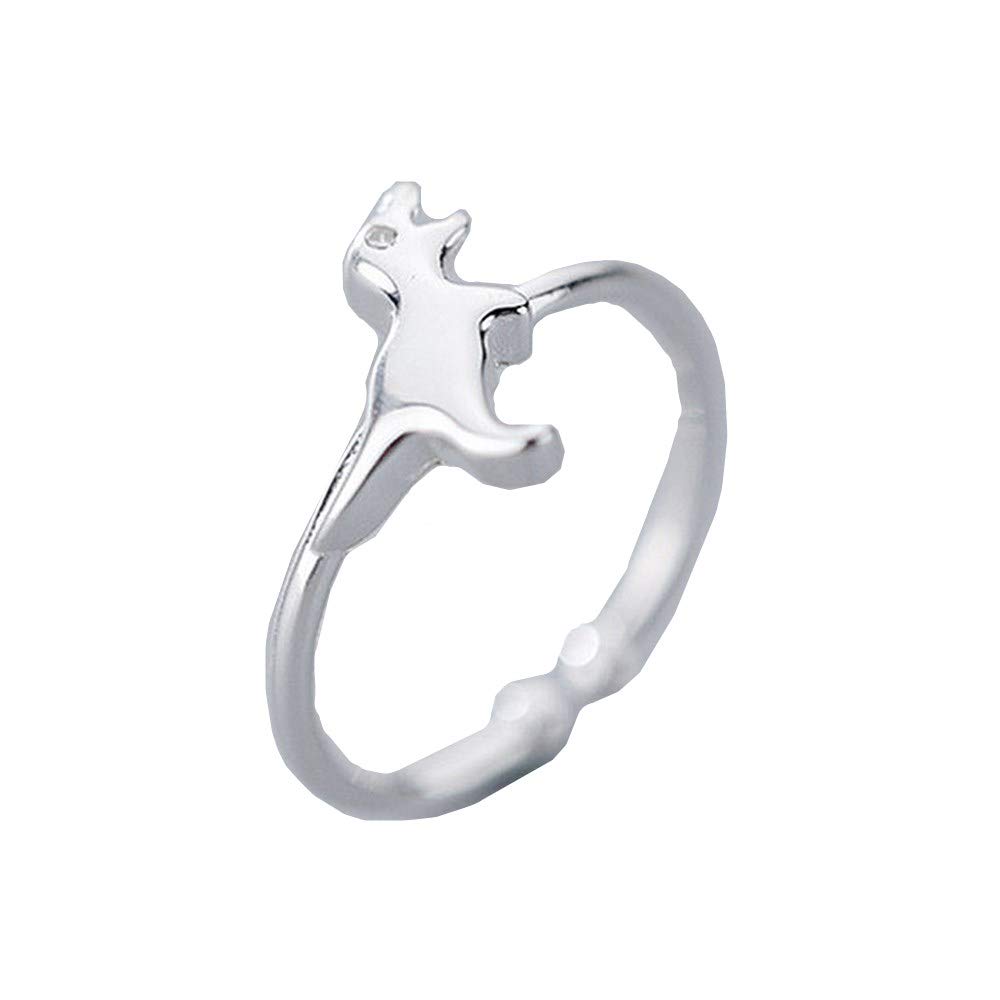 Dinosaur S925 Sterling Silver Ring for Women Girls Men Polished Dragon Animal Expandable Open Finger Rings Adjustable Fashion Unisex Jewelry Christmas Birthday Dainty BFF Gifts