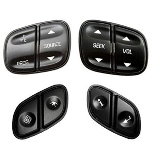 steering wheel control switch button compatible with 2003-2009 chevy silverado suburban tahoe avalanche gmc sierra yukon escalade replaces# 21997738, 21997739, 1999442, 1999443