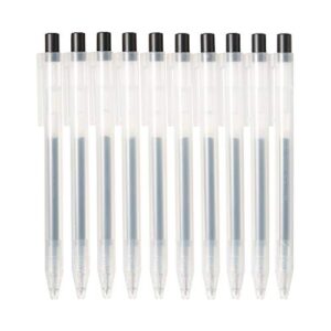 muji smooth gel ink ballpoint pen knock type 10-pieces set, 0.5 mm nib siz, blue/black