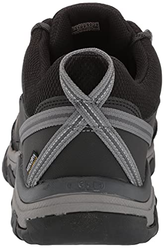 KEEN Men's Ridge Flex Low Height Waterproof Hiking Boots, Black/Magnet, 12