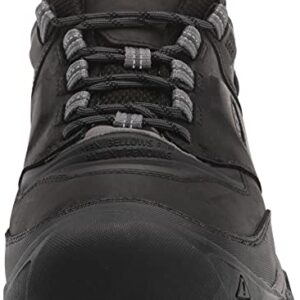 KEEN Men's Ridge Flex Low Height Waterproof Hiking Boots, Black/Magnet, 12