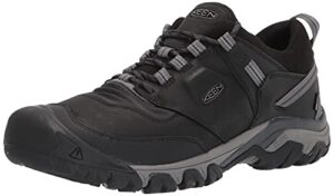 keen men's ridge flex low height waterproof hiking boots, black/magnet, 9