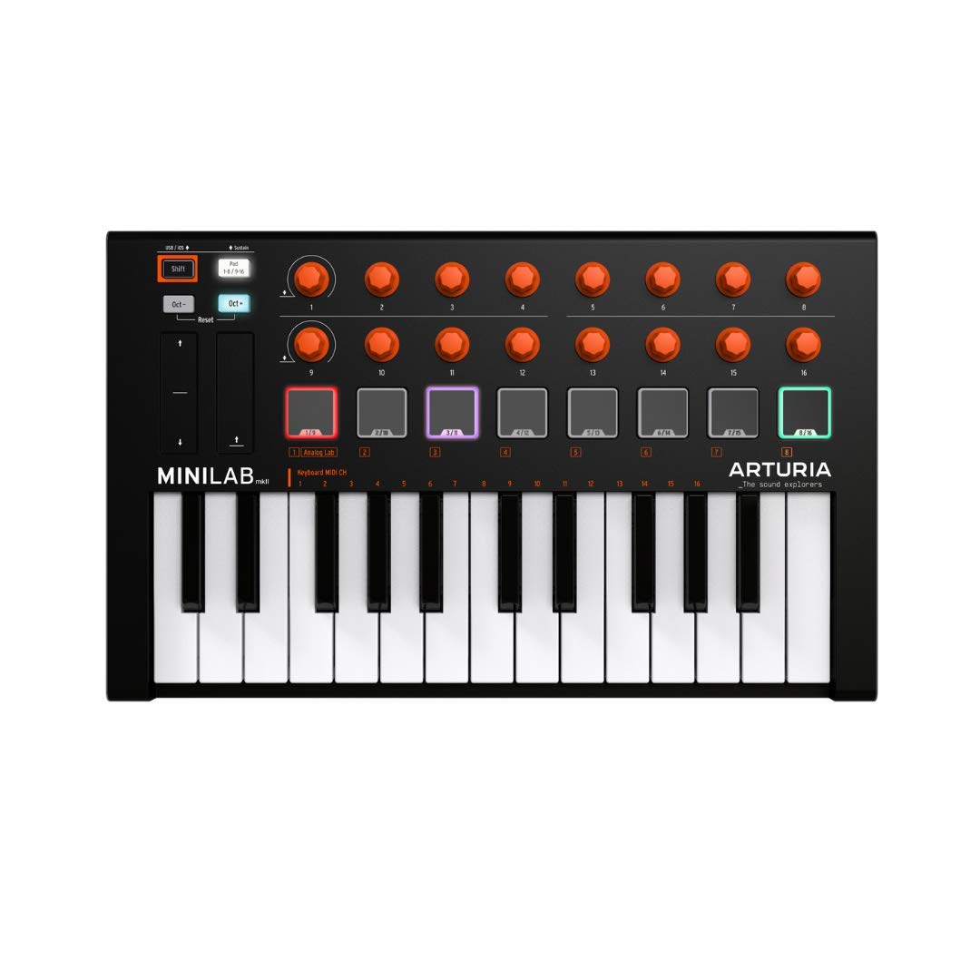 Arturia MiniLab MKII 25-Key USB MIDI Controller (Orange Edition)