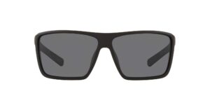 native eyewear men's xd923 wells xl rectangular sunglasses, matte black/grey polarized, 64 mm