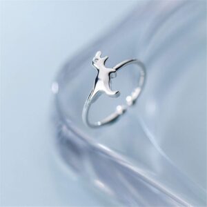 Dinosaur S925 Sterling Silver Ring for Women Girls Men Polished Dragon Animal Expandable Open Finger Rings Adjustable Fashion Unisex Jewelry Christmas Birthday Dainty BFF Gifts