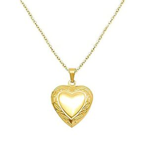 womens locket necklace 18k gold photo necklace heart necklace gold locket necklaces for women