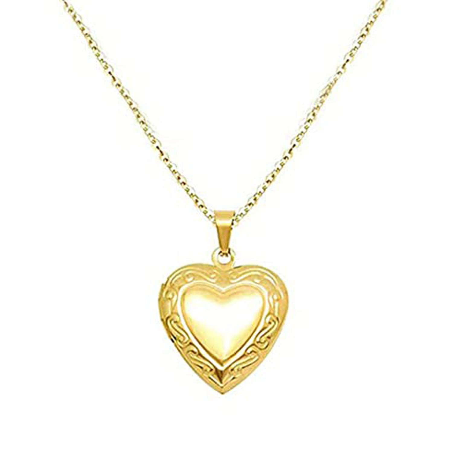 Womens Locket Necklace 18K Gold Photo Necklace Heart Necklace Gold Locket Necklaces for Women