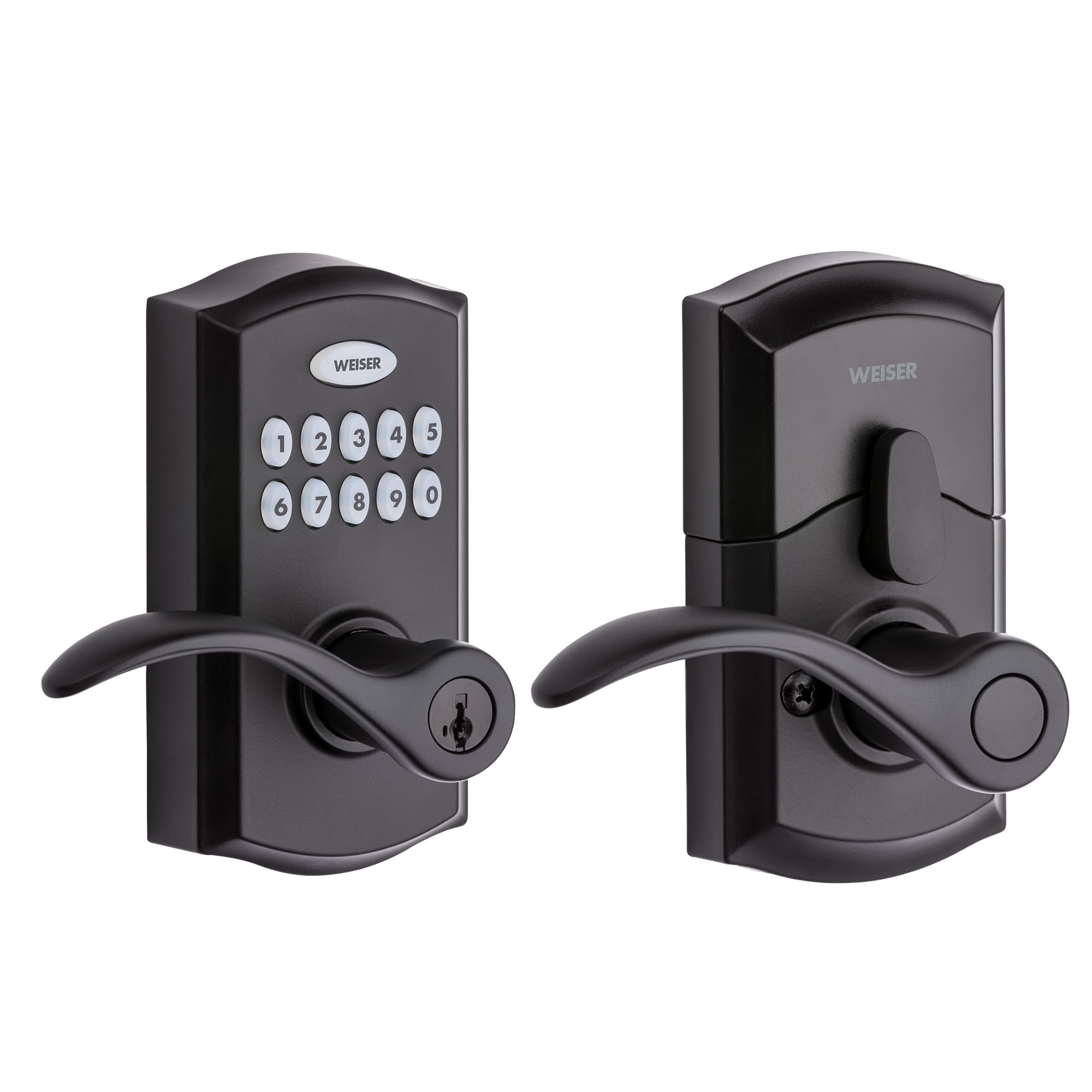 Smartcode Electronic Commercial Deadbolt - Matte Black, Keyless Entry + Keypad with Lever