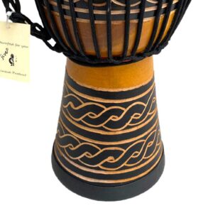 JIVE BRAND Djembe Drum Bongo Congo African Mahogany Wood Drum With Heavy Base Goat Skin Drum Head Hand Carved Professional Quality - 16" High - NOT MADE IN CHINA