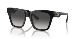 dolce & gabbana women's round fashion sunglasses, black/grey gradient, one size