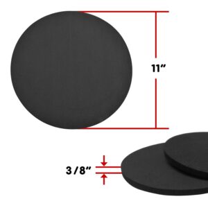 XCEL Foam Rubber Drum Practice Pad for Any Surface - Snare, Bass and Electric Drum Kit - Portable Silencer Pads For Kids & Adults - 11 Inch Round x 3/8 Inch Thick (4 Drum Pads - No Drum Sticks)