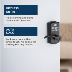 Smartcode Electronic Commercial Deadbolt - Matte Black, Keyless Entry + Keypad with Lever