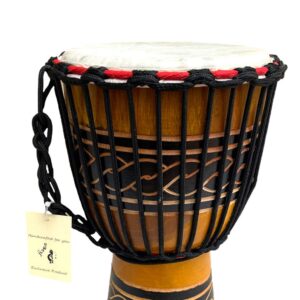 JIVE BRAND Djembe Drum Bongo Congo African Mahogany Wood Drum With Heavy Base Goat Skin Drum Head Hand Carved Professional Quality - 16" High - NOT MADE IN CHINA