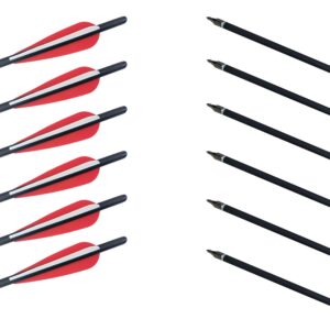 TIT-COYO 20 22 Inch Crossbow Bolts and Crossbow Broadheads Set Carbon Crossbow Arrows for Hunting and Outdoor Practice, 12pcs Red Arrows 12pcs Broadheads(24 Pack) (20)