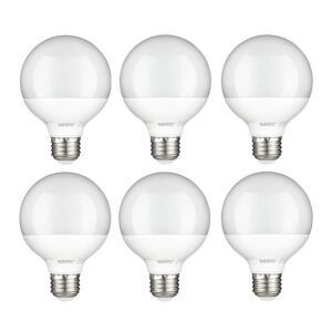 sunlite 41584-su led g25 globe light bulb, 7 watts (60w equivalent), 500 lumens, non-dimmable, medium (e26) base, ul listed, 4000k cool white, 6 pack