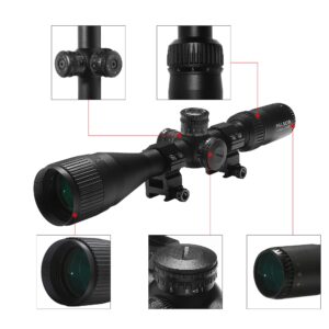 FALSCO Hunting Rifle Scope 4-16x42 Full Dynamics,Red and Green Illuminated Reticle Air Rifle Scope with Free Mount and Lenses Covers