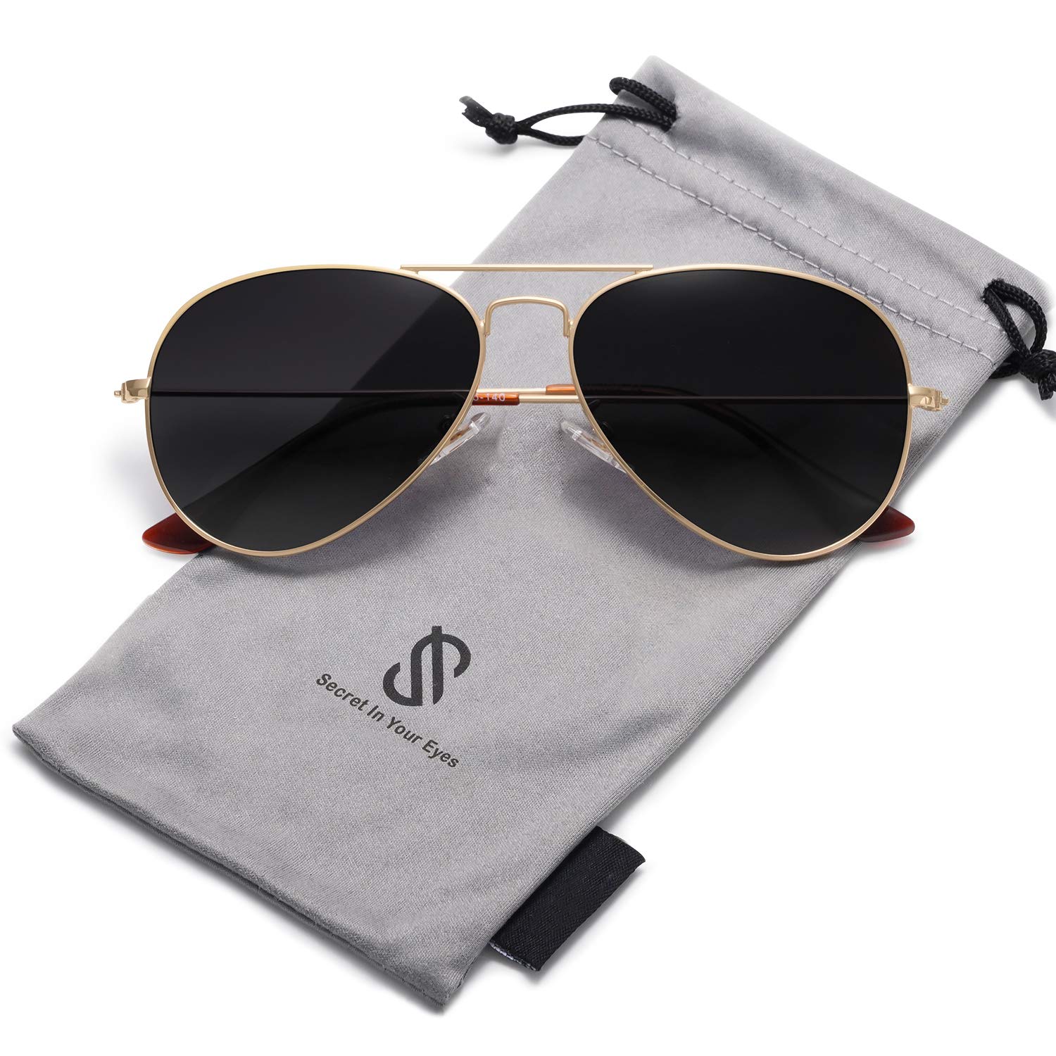 SOJOS Classic Aviator Polarized Sunglasses for Men Women Vintage Retro Style,Gold/Gradient Grey