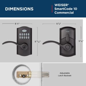 Smartcode Electronic Commercial Deadbolt - Matte Black, Keyless Entry + Keypad with Lever