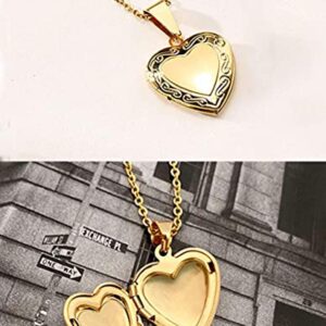 Womens Locket Necklace 18K Gold Photo Necklace Heart Necklace Gold Locket Necklaces for Women