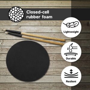 XCEL Foam Rubber Drum Practice Pad for Any Surface - Snare, Bass and Electric Drum Kit - Portable Silencer Pads For Kids & Adults - 11 Inch Round x 3/8 Inch Thick (4 Drum Pads - No Drum Sticks)