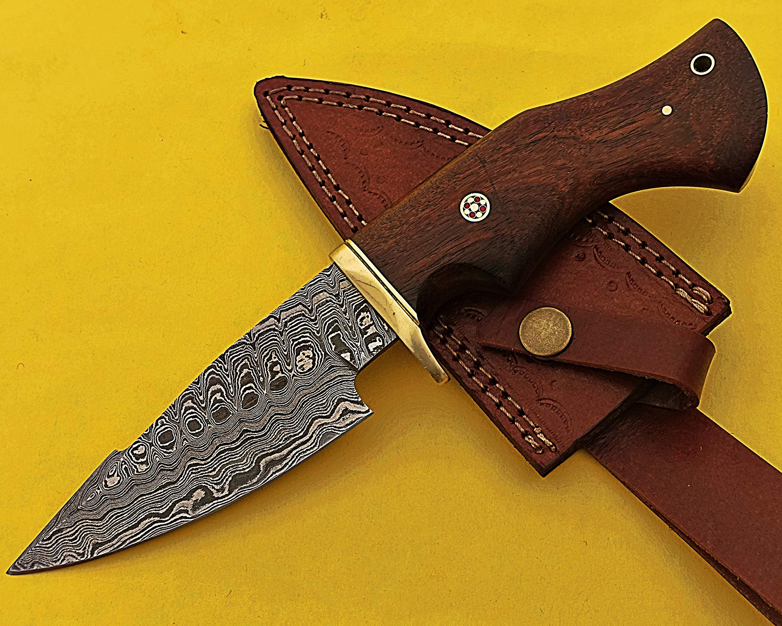 Smart & Sharp Custom Handmade Damascus Steel Hunting Knife / Bowie Knife SS-17373(Rose Wood) (Rose wood)