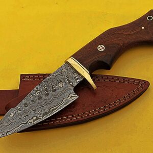 Smart & Sharp Custom Handmade Damascus Steel Hunting Knife / Bowie Knife SS-17373(Rose Wood) (Rose wood)