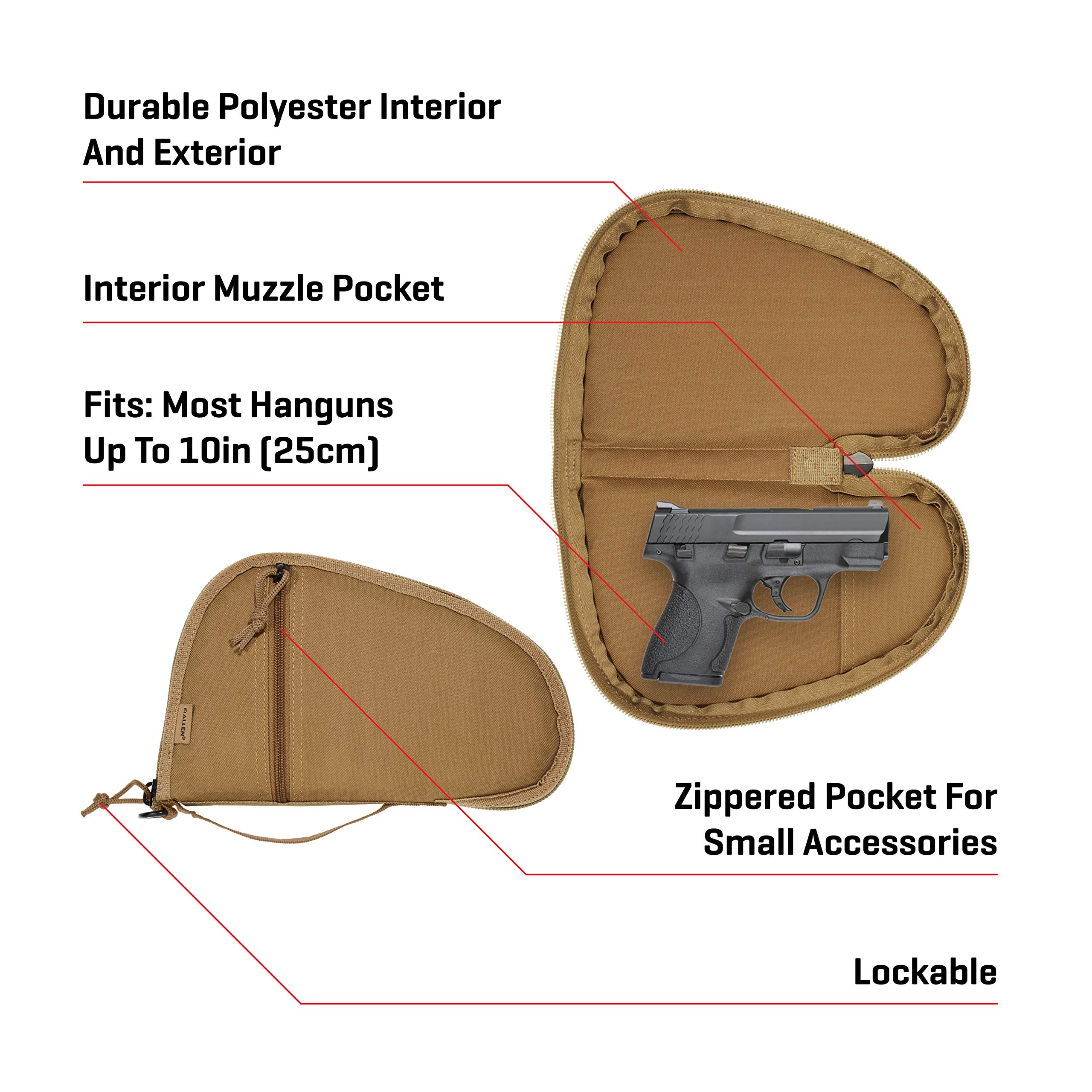 Allen Company 10.5" Torrey Handgun Case, Coyote