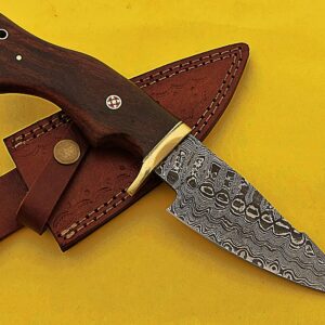 Smart & Sharp Custom Handmade Damascus Steel Hunting Knife / Bowie Knife SS-17373(Rose Wood) (Rose wood)