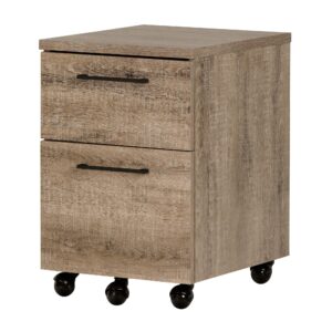 south shore interface 2-drawer mobile file cabinet, vertical, weathered oak