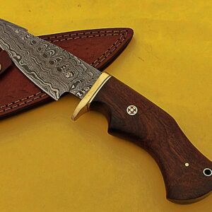 Smart & Sharp Custom Handmade Damascus Steel Hunting Knife / Bowie Knife SS-17373(Rose Wood) (Rose wood)