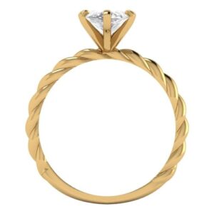 Clara Pucci 2ct Marquise Cut Solitaire Rope Twisted Knot Moissanite Engagement Bridal Promise Anniversary Ring 18K yellow Gold Size 8.25