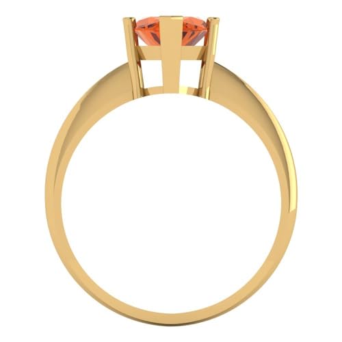 Clara Pucci 2.5 ct Marquise Cut Solitaire Red Simulated Diamond Engagement Bridal Promise Anniversary Ring 18K Yellow Gold Size 7.75