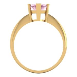 Clara Pucci 2.50 ct Marquise Cut Solitaire Pink Simulated Diamond Engagement Bridal Promise Anniversary Ring 18K Yellow Gold Size 9