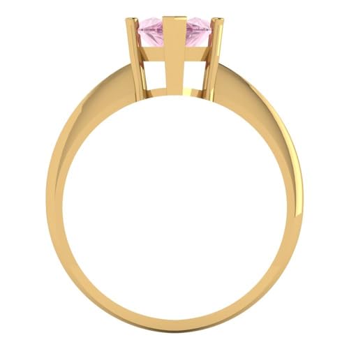 Clara Pucci 2.50 ct Marquise Cut Solitaire Pink Simulated Diamond Engagement Bridal Promise Anniversary Ring 18K Yellow Gold Size 9