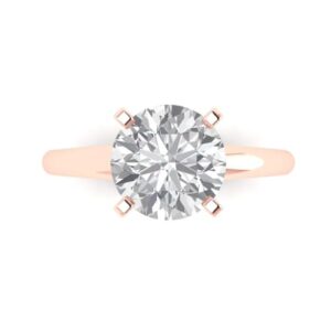 clara pucci 2.50ct round cut solitaire moissanite excellent engagement bridal promise anniversary ring in 18k rose gold size 8.75