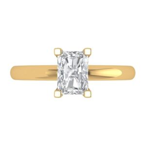 clara pucci 1.0 ct emerald cut solitaire moissanite engagement wedding bridal promise anniversary ring 18k yellow gold size 6.5