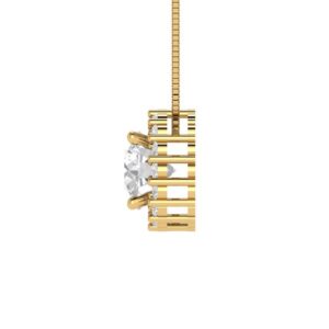 Clara Pucci 1.4 ct Round Cut Pave Halo Genuine Moissanite Solitaire Pendant Necklace With 18" Gold Chain box 18K Yellow Gold